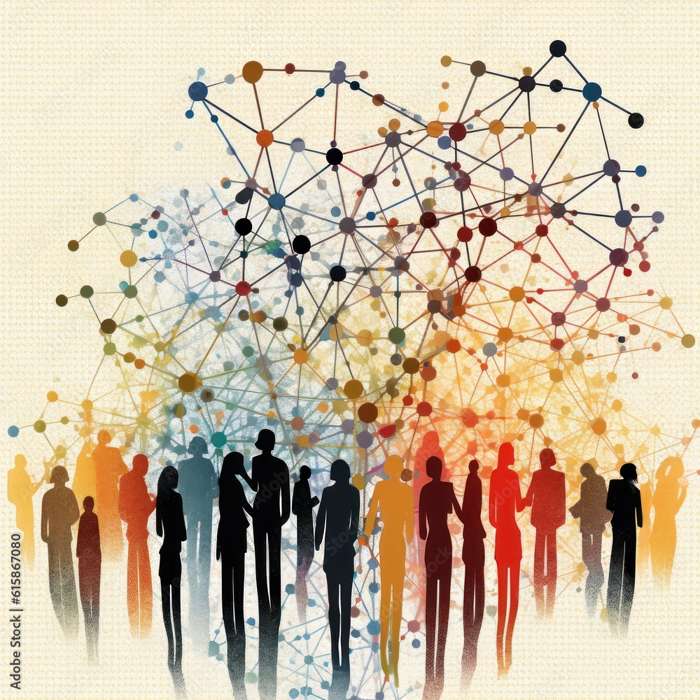 Networking concept art, Community, Interconnections, Social network ...