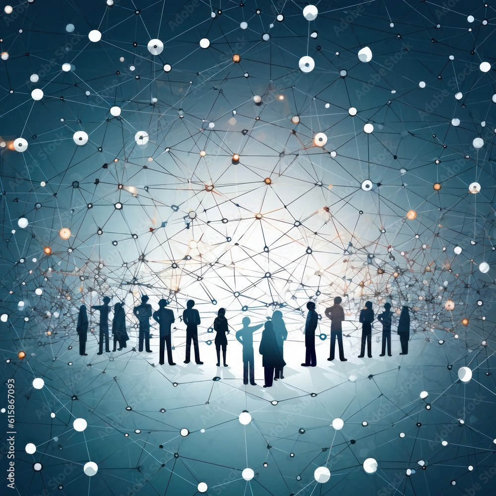 Networking concept art, Community, Interconnections, Social network ...