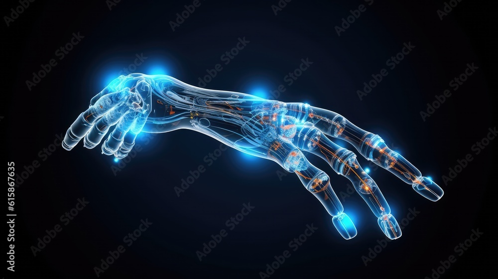 Study for a Cyborg. 16:9 scale. Android limb under design. Internal ...