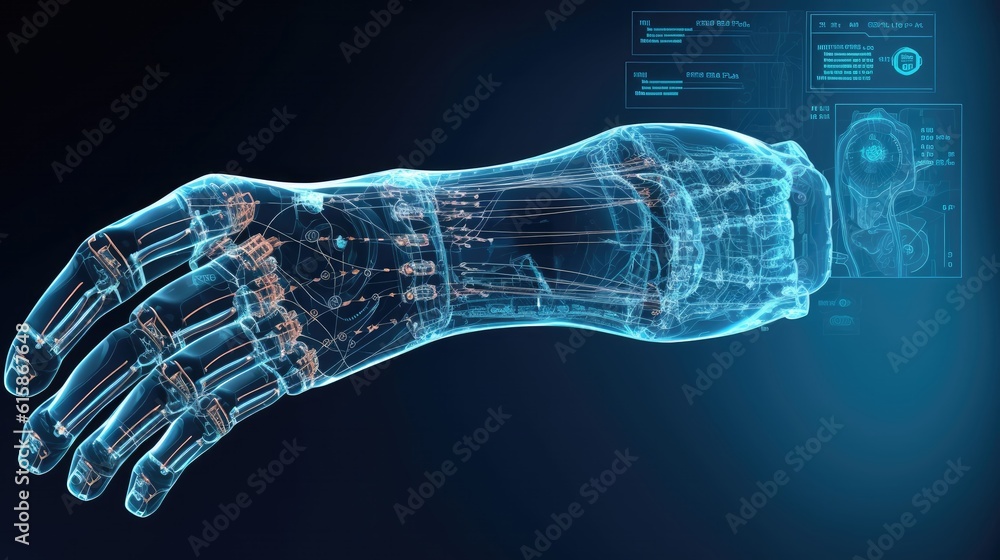 Human arm, Artificial intelligence design, AI robot, Three-dimensional ...