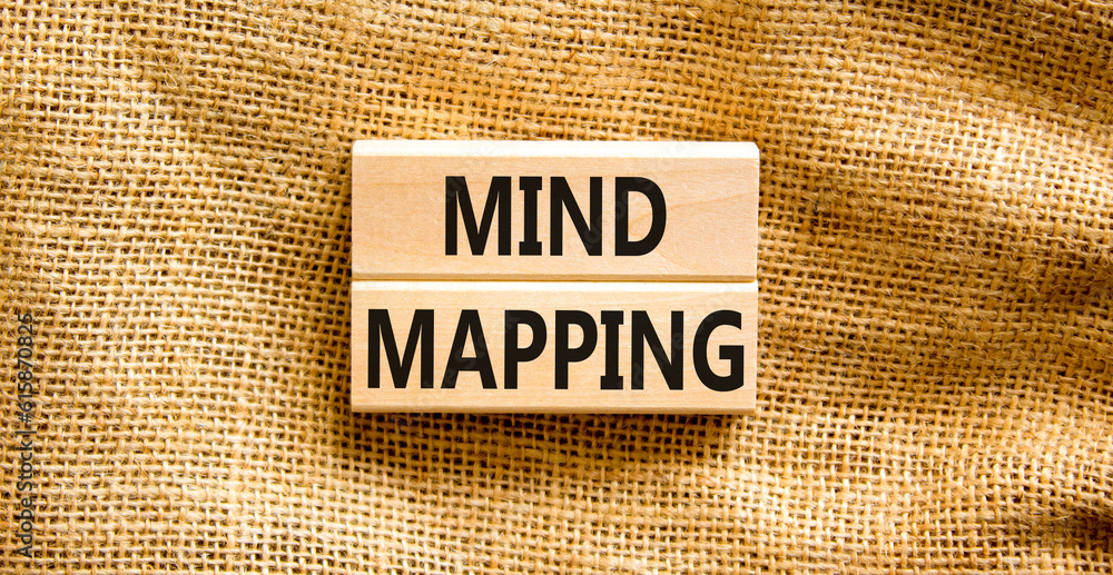 Mind mapping symbol. Concept words Mind mapping on wooden blocks on a ...