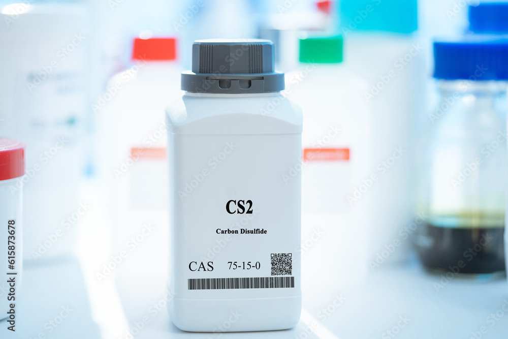 Foto de CS2 carbon disulfide CAS 75-15-0 chemical substance in white ...