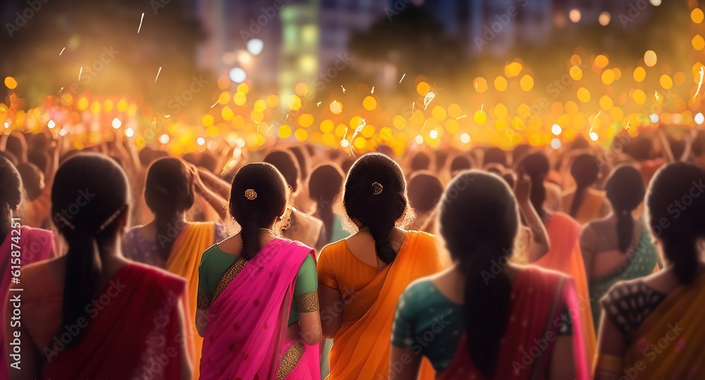 Celebrating the joyous occasion of Diwali, Crowds of Indians dance to ...