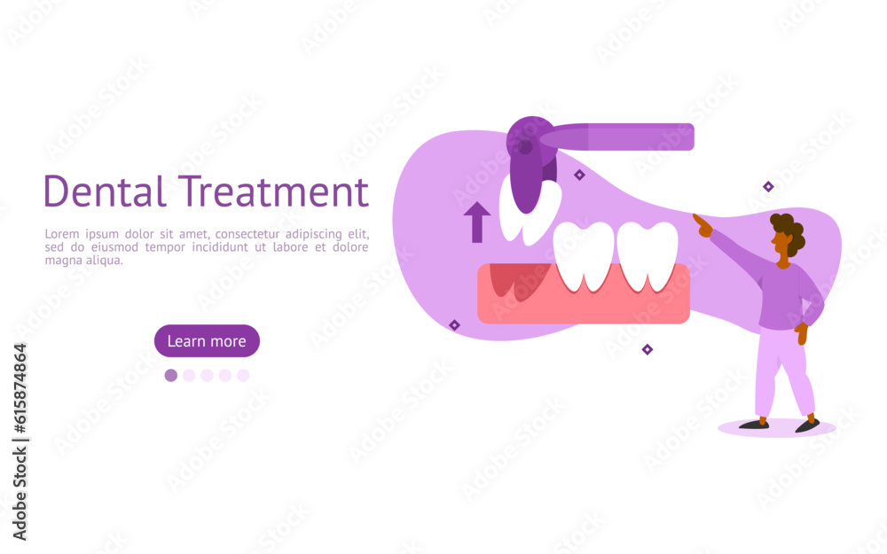 dental care illustration set. characters seen dentist solved the ...