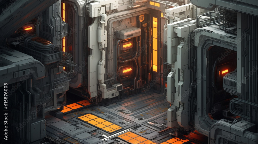 Factory Manufacturing Futuristic 3D Sci fi Science Fiction Industrial ...