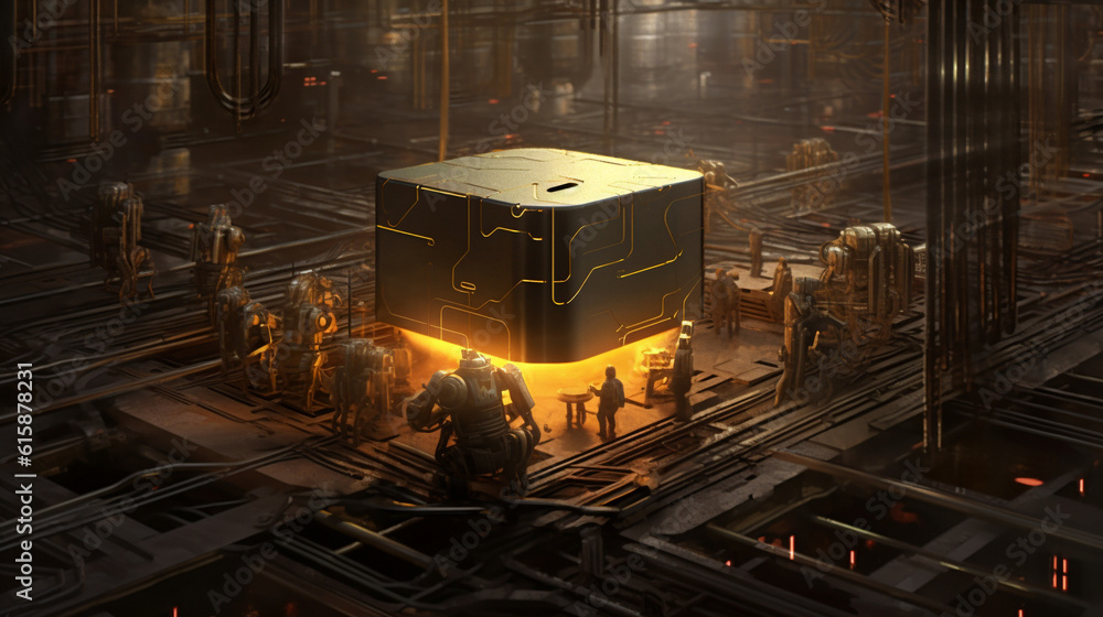 Factory Manufacturing Futuristic 3D Sci fi Science Fiction Industrial ...