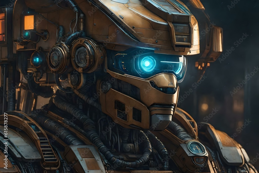 A robot portrait of atompunk / decopunk mecha style inspired / Ai ...