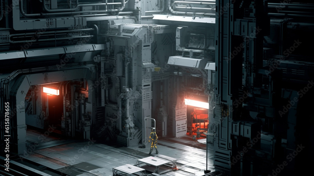 Factory Manufacturing Futuristic 3D Sci fi Science Fiction Industrial ...