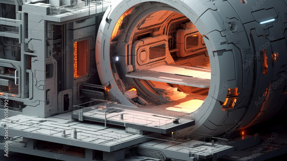 Factory Manufacturing Futuristic 3D Sci fi Science Fiction Industrial ...