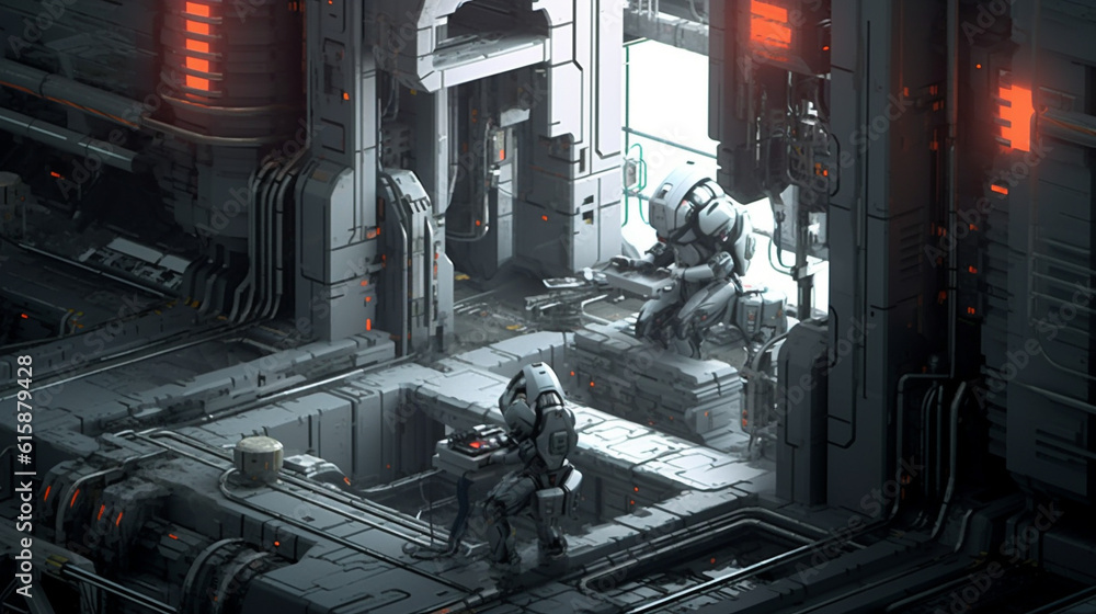 Factory Manufacturing Futuristic 3D Sci fi Science Fiction Industrial ...