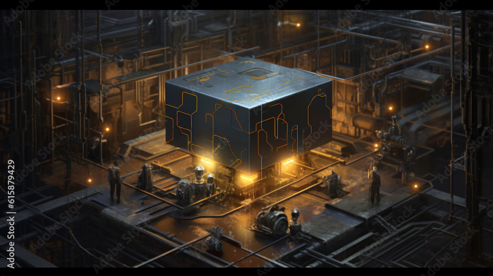 Factory Manufacturing Futuristic 3D Sci fi Science Fiction Industrial ...