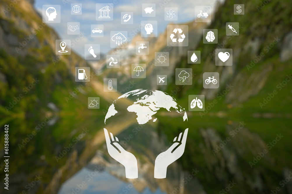 Net zero and carbon neutral concept. Greenhouse gas emissions target ...