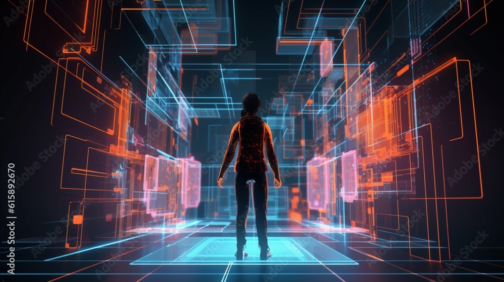 a person standing confidently, representing a tech professional. To ...