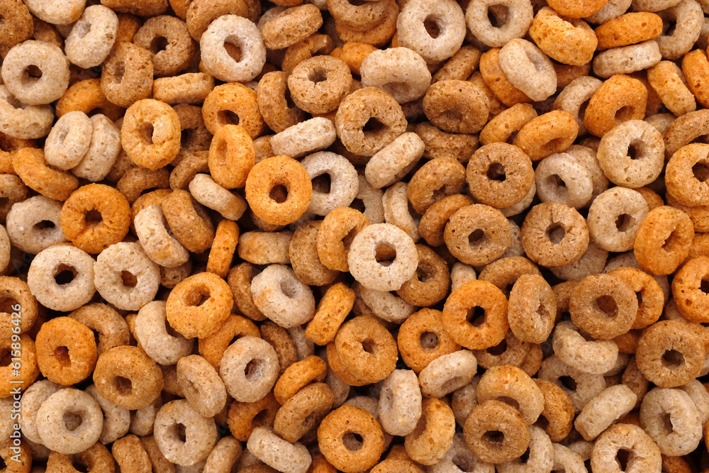 Multigrain hoops breakfast cereal - rings of wheat, barley, rice, oats ...