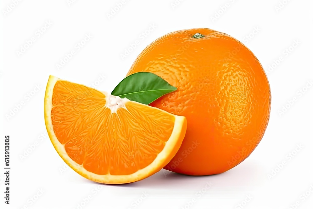 two fresh oranges side by side, captured using generative AI technology ...