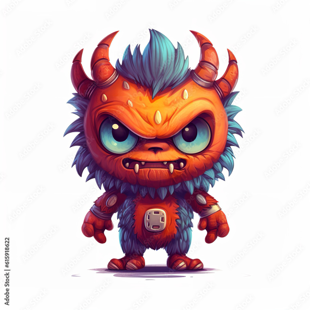 cartoon devil monster cute transparent background art ai gen Stock ...