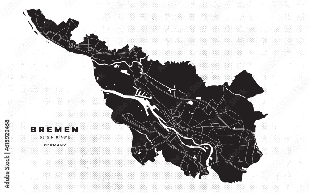 Bremen - Germany map vector poster flyer Stock Vector | Adobe Stock