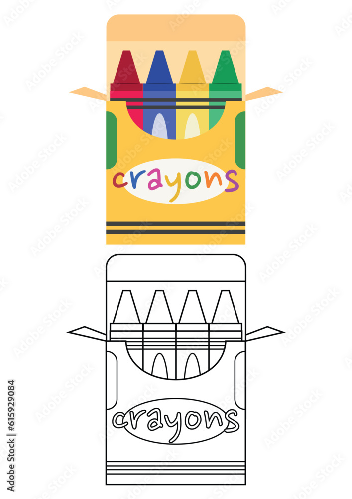 Crayons cute vector illustration cartoon isolated on white background ...