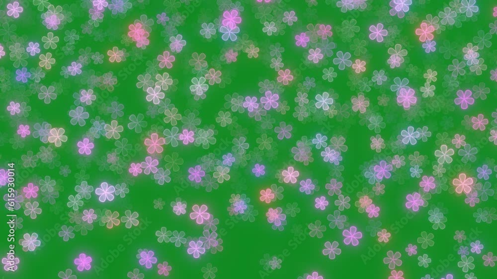 Glowing Flower Falling Animation Green Screen Background, Romantic ...