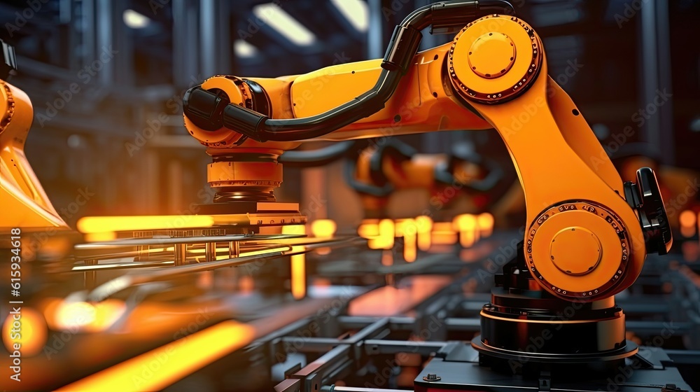 Smart industry robot arms for digital factory production technology ...