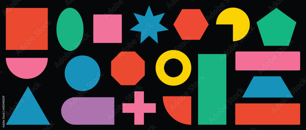 Geometric symbol. Modern figure symbol designs, square shape colorful ...