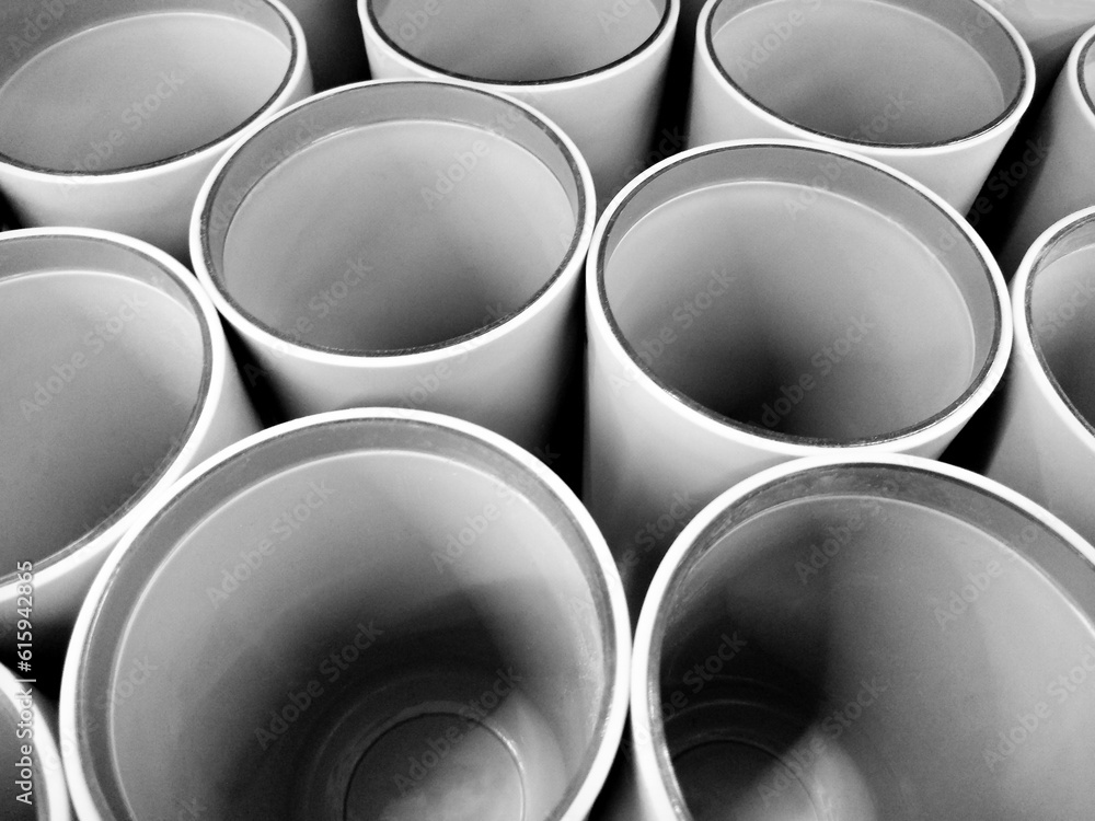 Tubes abstract perspective background in black and white colors Stock ...