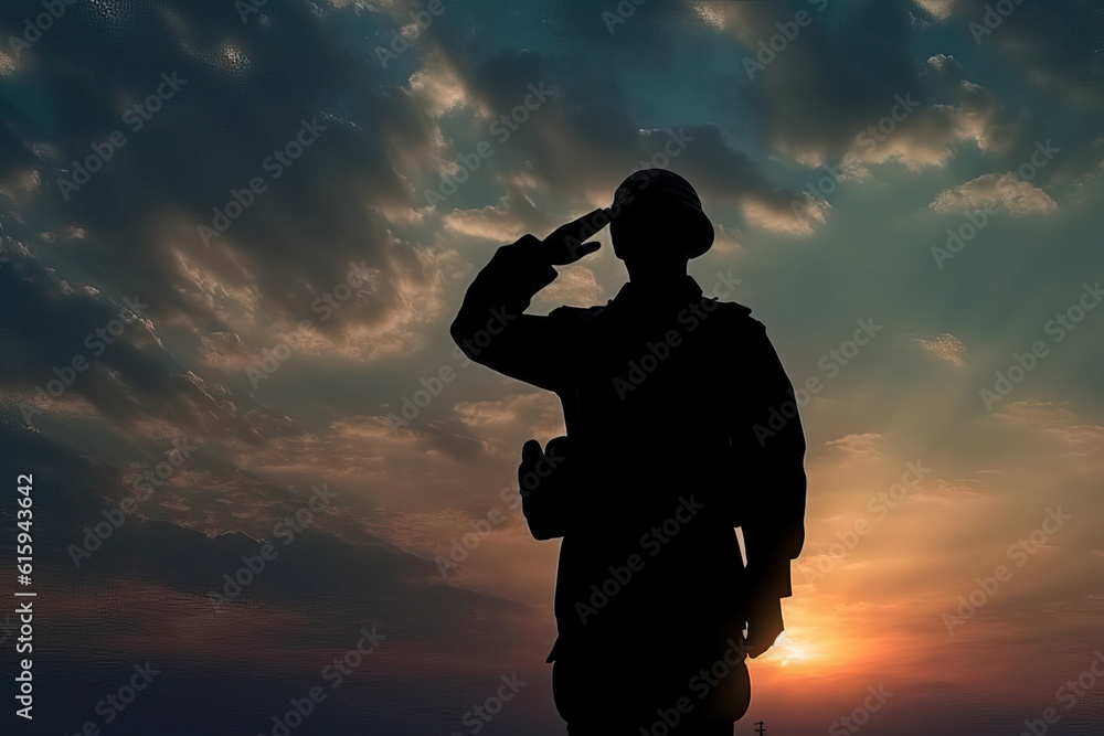 soldier salute ai generated Stock Illustration | Adobe Stock