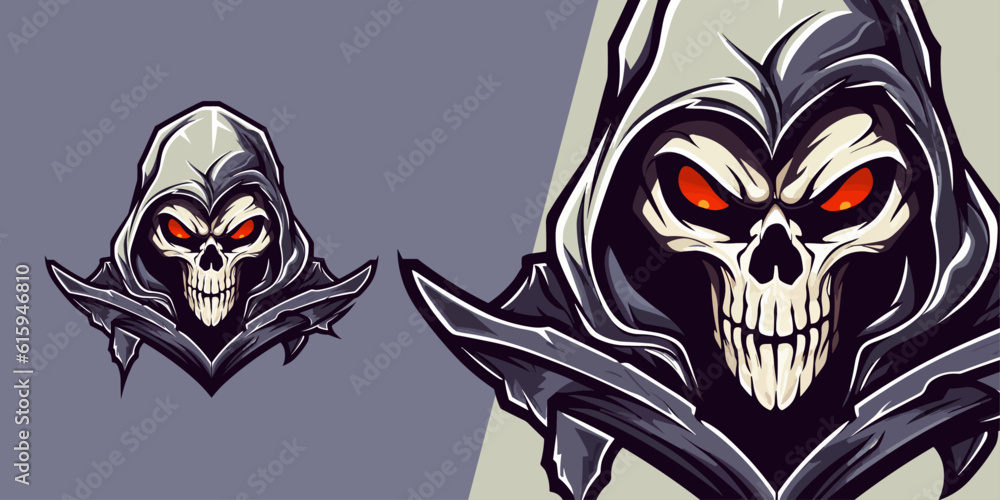 Majestic God of Death Logo: Intriguing Illustration Vector Graphic for ...