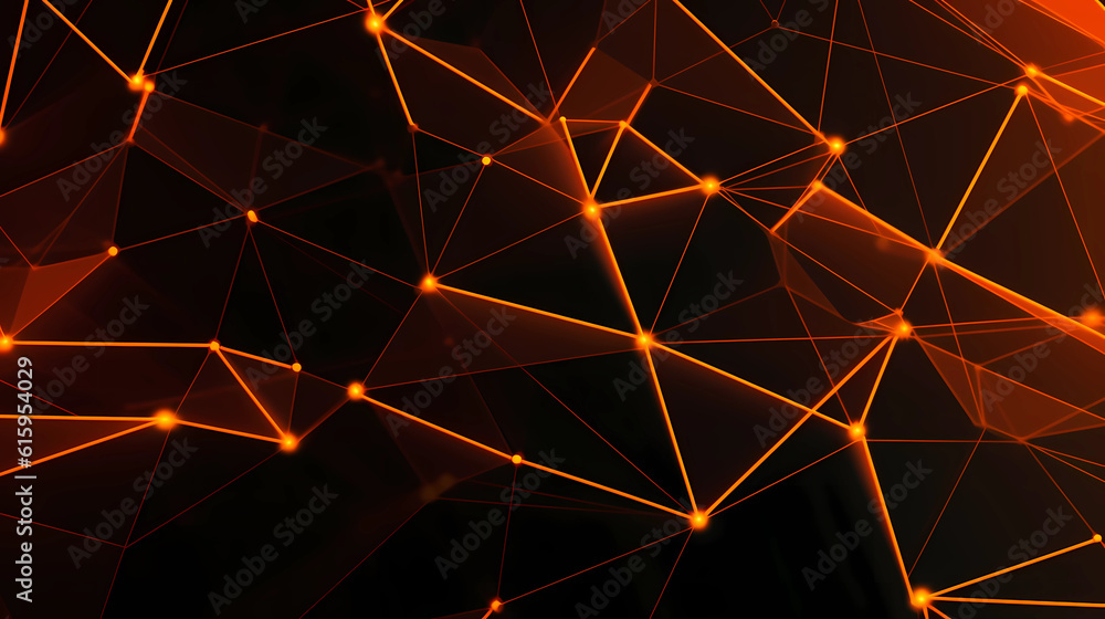 Plexus Orange Black Background Digital Desktop Wallpaper HD 4k Network ...