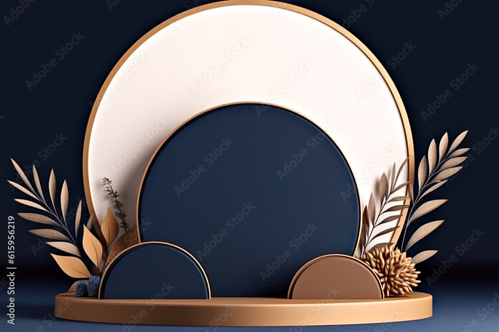 Podium mockup, display stand, platform, pedestal, stage. Studio ...