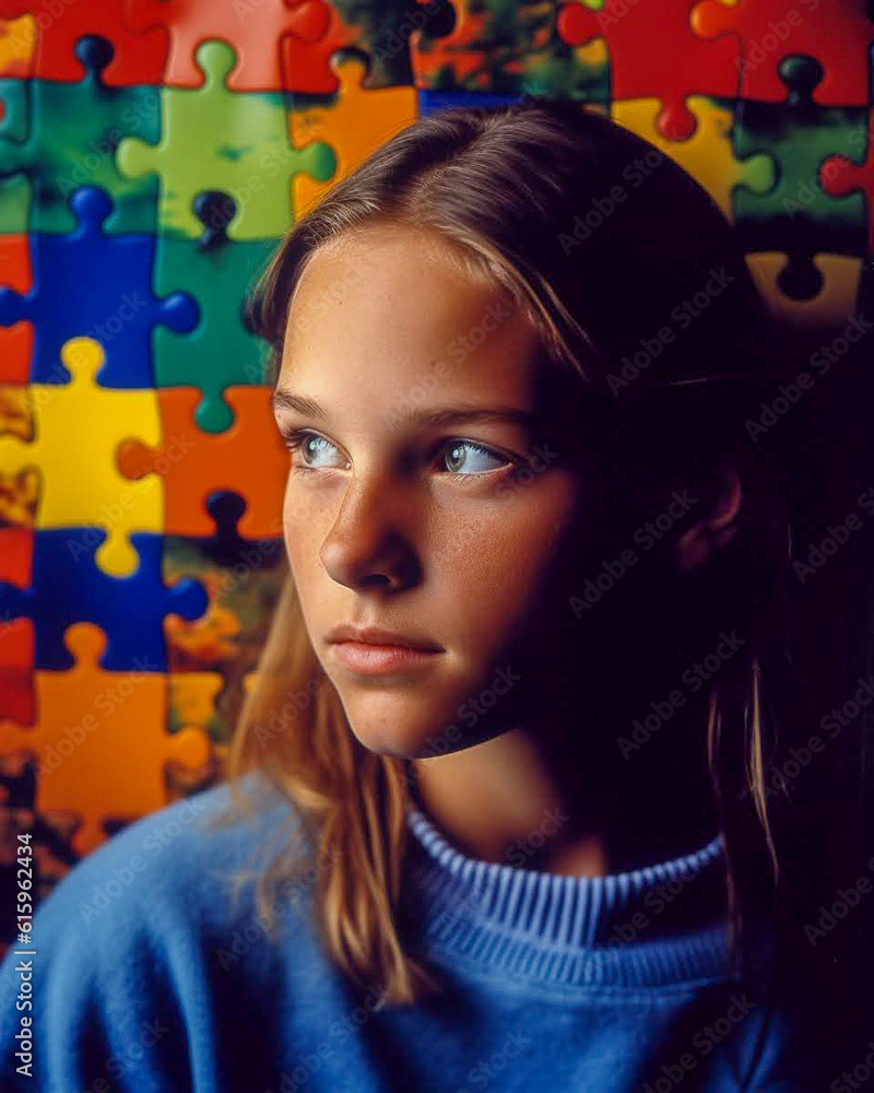 portrait: autism (generative ai content) Stock Illustration | Adobe Stock