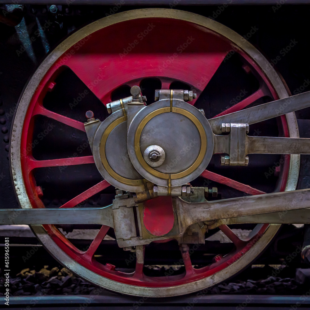 Italian steam locomotive detail, bult by the Costruzioni Elettro ...