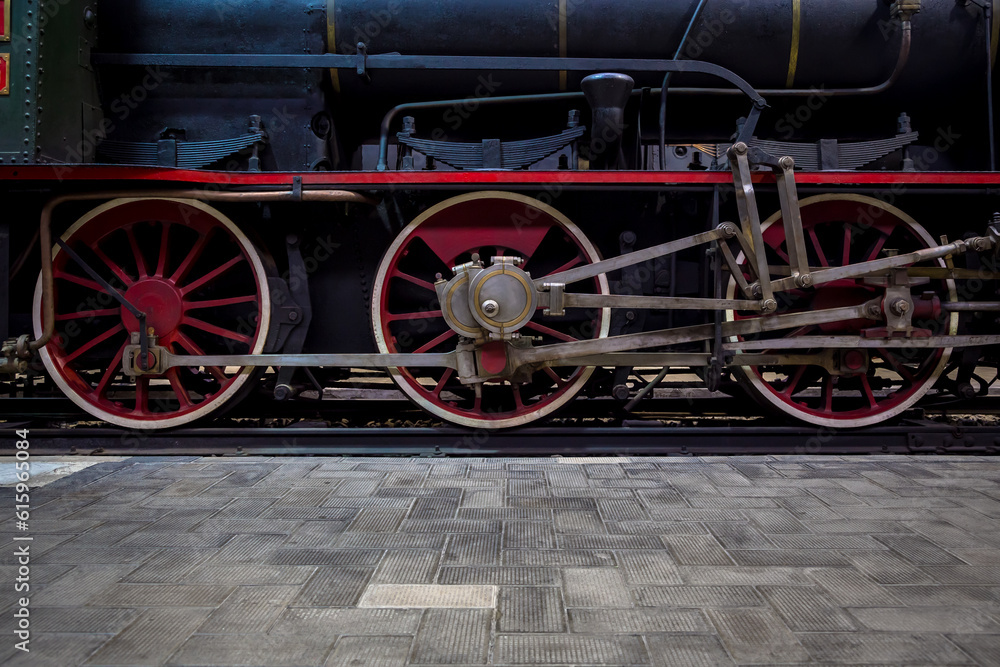Foto de Italian steam locomotive detail, bult by the Costruzioni ...