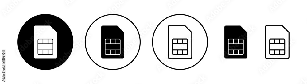 Sim card icon set for web and mobile app. dual sim card sign and symbol ...
