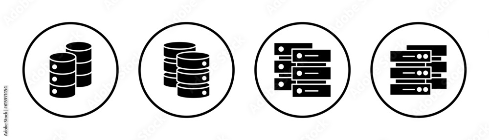 Database Icon Set Illustration Database Sign And Symbol Stock Vector