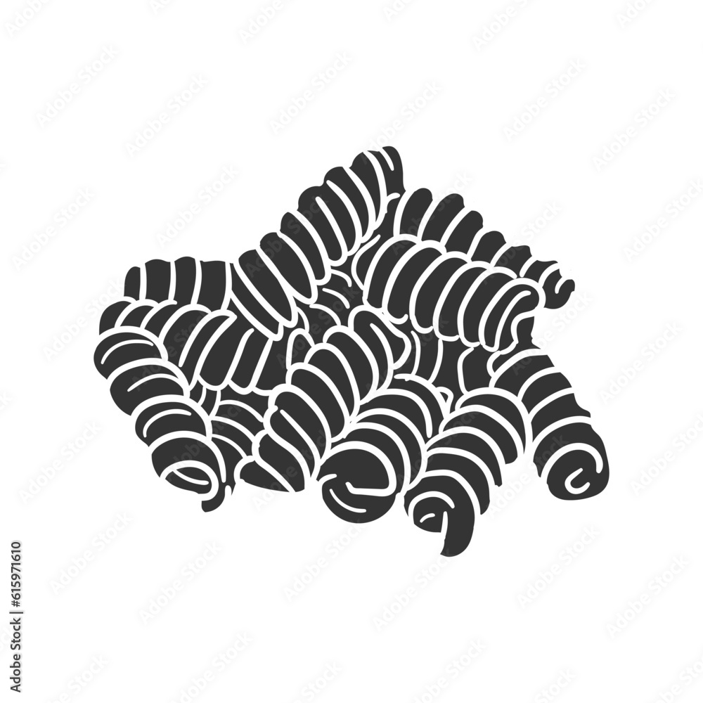 Fusilli Pasta Icon Silhouette Illustration. Italian Food Vector Graphic ...