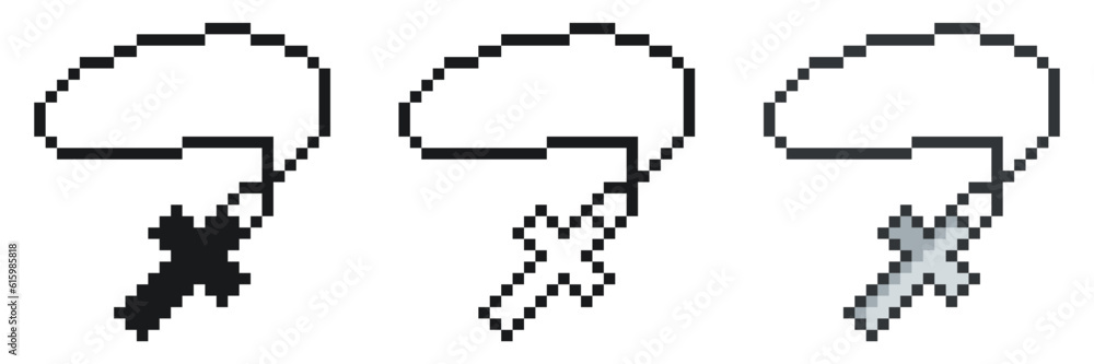 Pixel Icon set of Silver Rosary Stock Vector | Adobe Stock