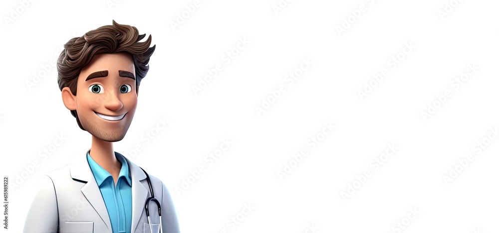 Caucasian Male Medical Assistant Isolated White Backdrop Handsome With ...