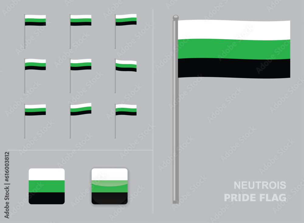 Neutrois Pride Flag Waving Animation App Icon Vector Stock Vector ...