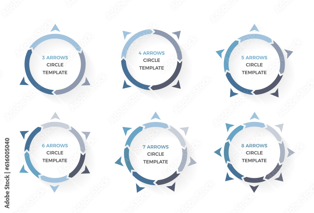 Circle arrows with side arrows, infographics templates for circle ...
