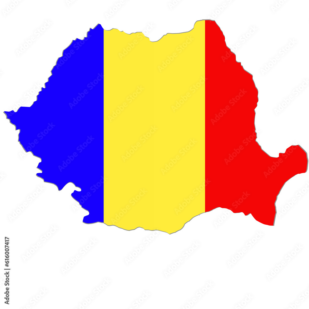 map of romania in country flag colors Stock Illustration | Adobe Stock