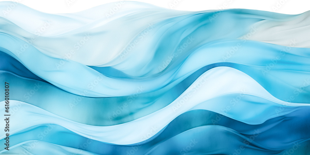 Silk fabric blue ocean wave banner. Graphic Resource satin wavy fabric ...