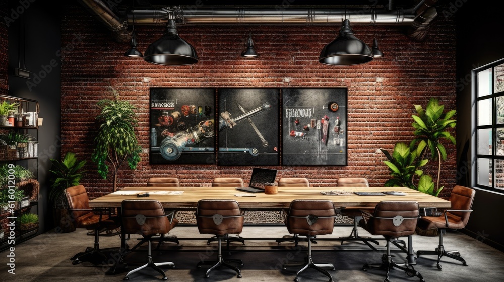 Inspiring office interior design Industrial style Conference Room ...