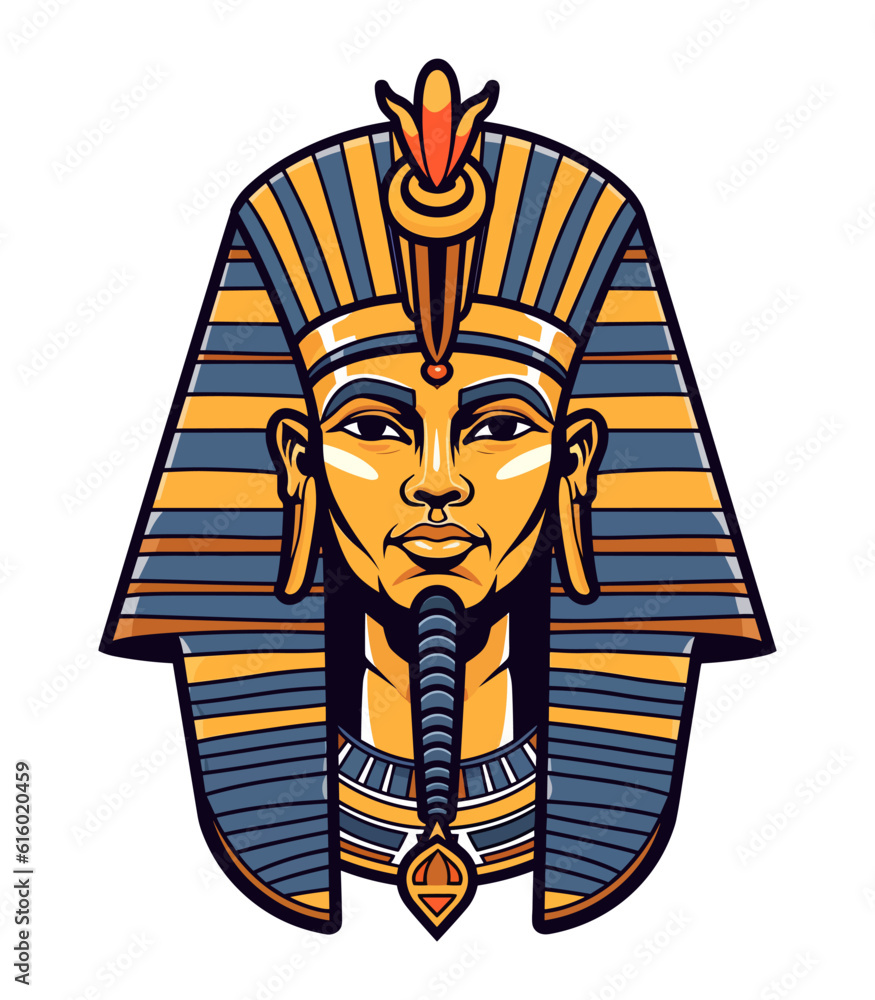 A majestic Egyptian golden pharaoh vector clip art illustration ...