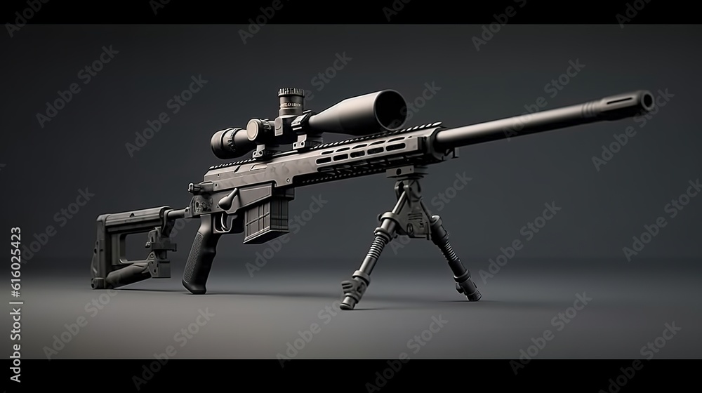 Poster, Foto Modern powerful sniper rifle with a telescopic sight ...