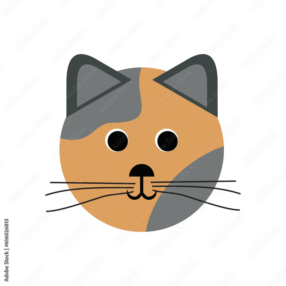 vector illustration of cat face design, white baground, pet Stock ...