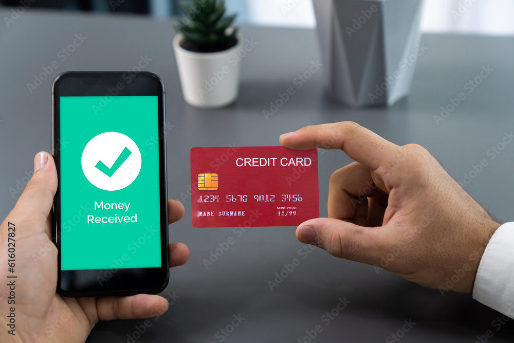 Digital payment via credit card on smartphone app. Fast, secure and ...