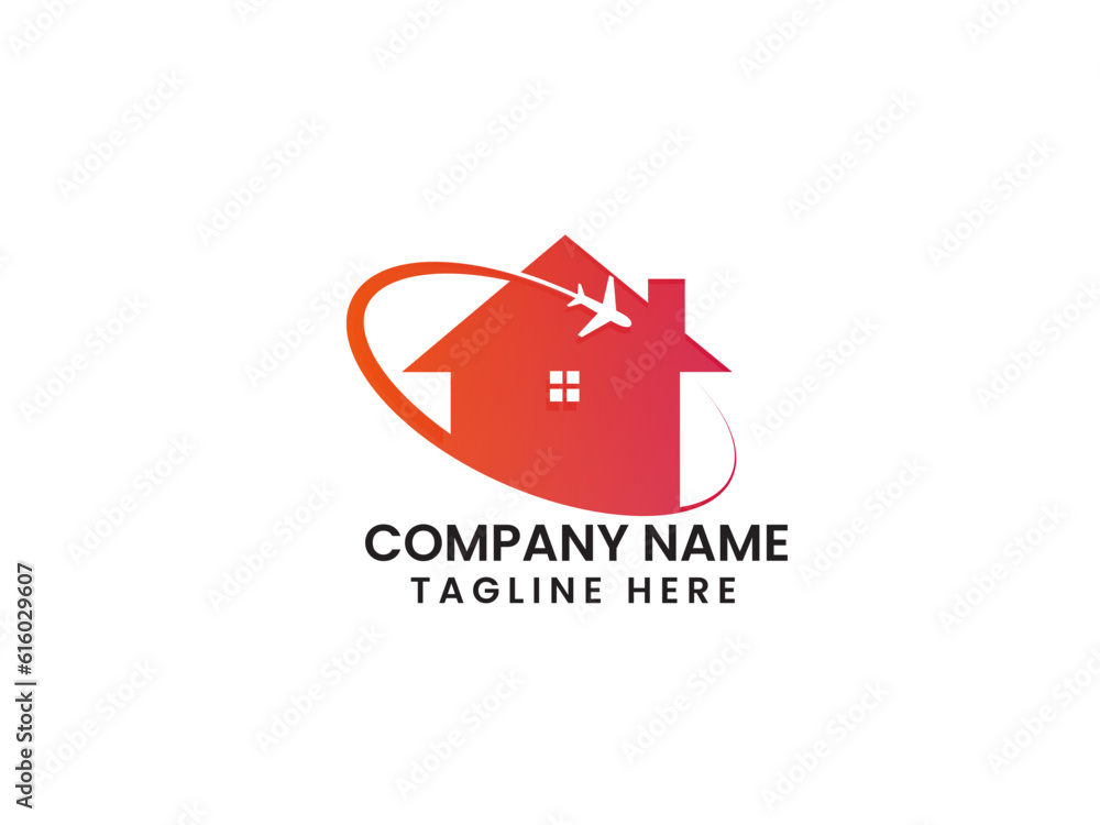 Travel house logo. Plane home logo. Cloud. Sky house. Business. Modern ...