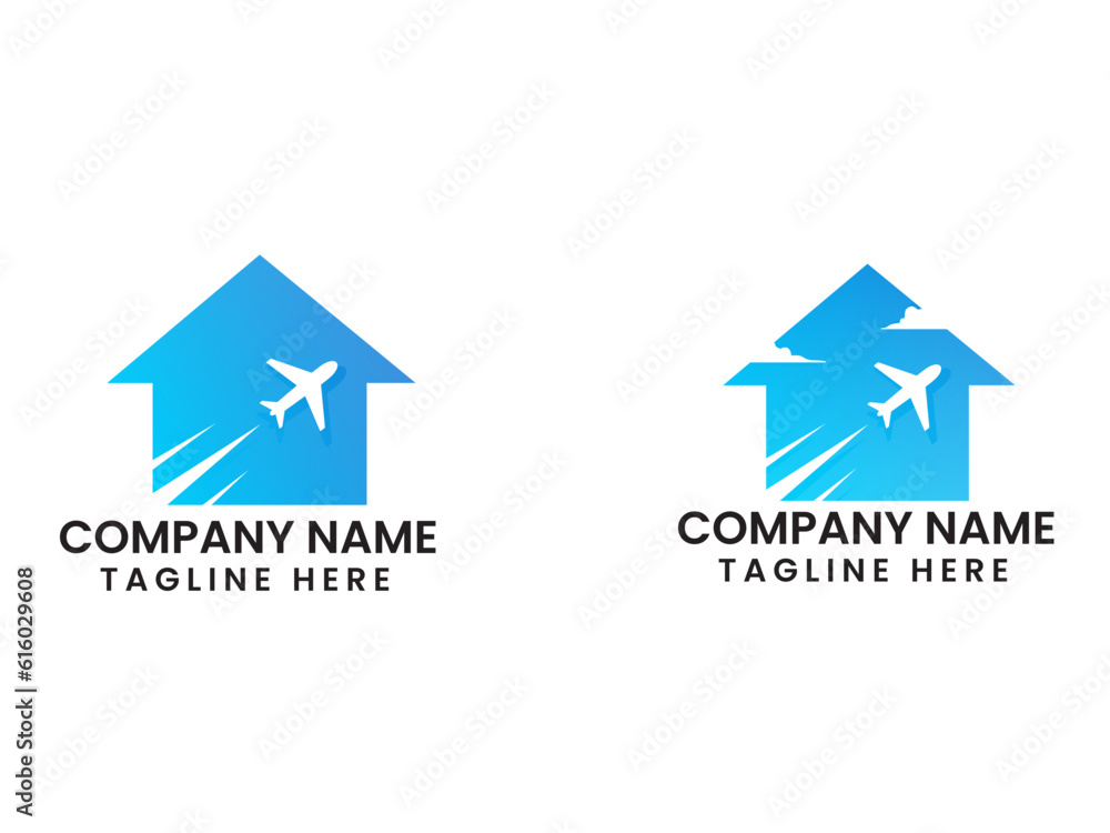 Travel house logo. Cloud. Sky house. Business. Modern. Plane home logo ...