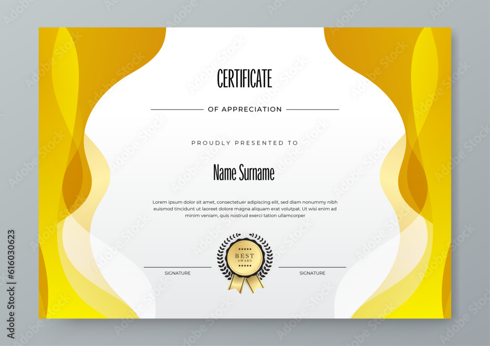 Certificate Premium template awards diploma background vector modern ...
